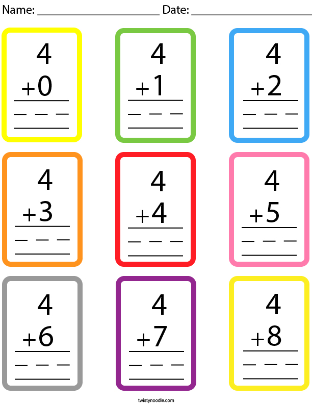 number-4-addition-facts-flashcards-math-worksheet-twisty-noodle